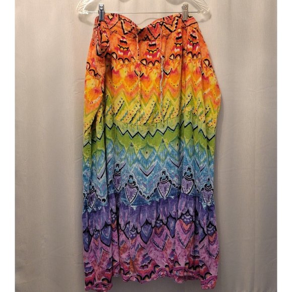 Phool | Skirts | Vintage 9s Y2k Willow Ridge Rainbow Tiered Maxi Skirt ...
